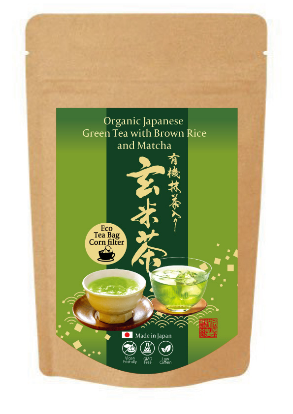 Organic Genmaicha with Matcha (Roasted Brown Rice Green Tea) Eco Teabag ...